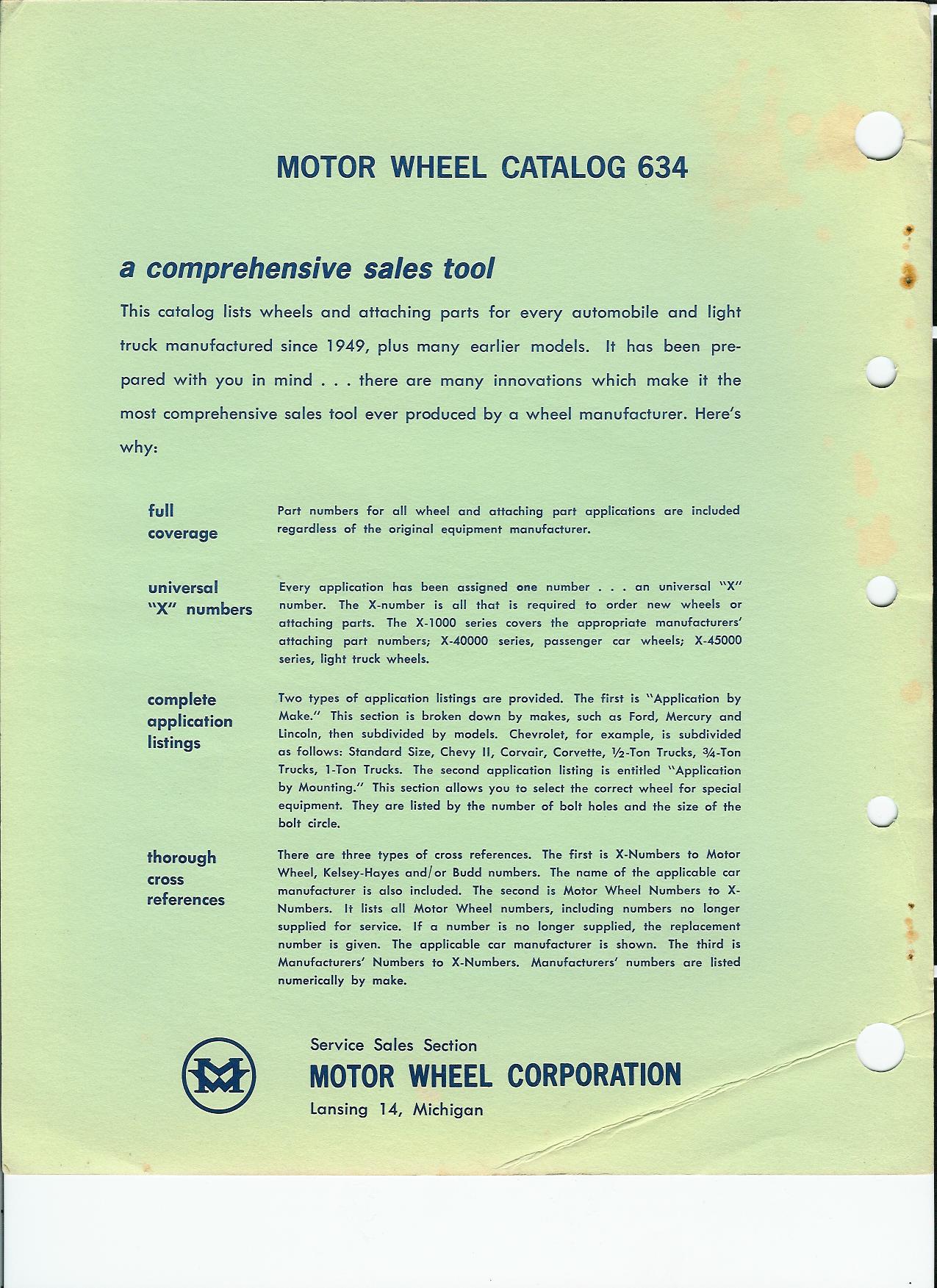 Motor Wheels Catalog 1949-1964