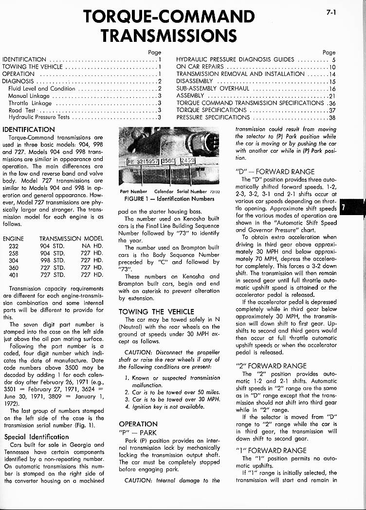 Classic car manuals - 1973 AMC Technical Service Manual, Chapter 7 ...